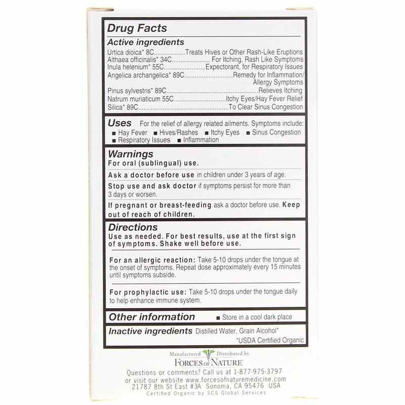 Allergy Organic Maximum Strength, Forces Of Nature – Natural Healthy ...