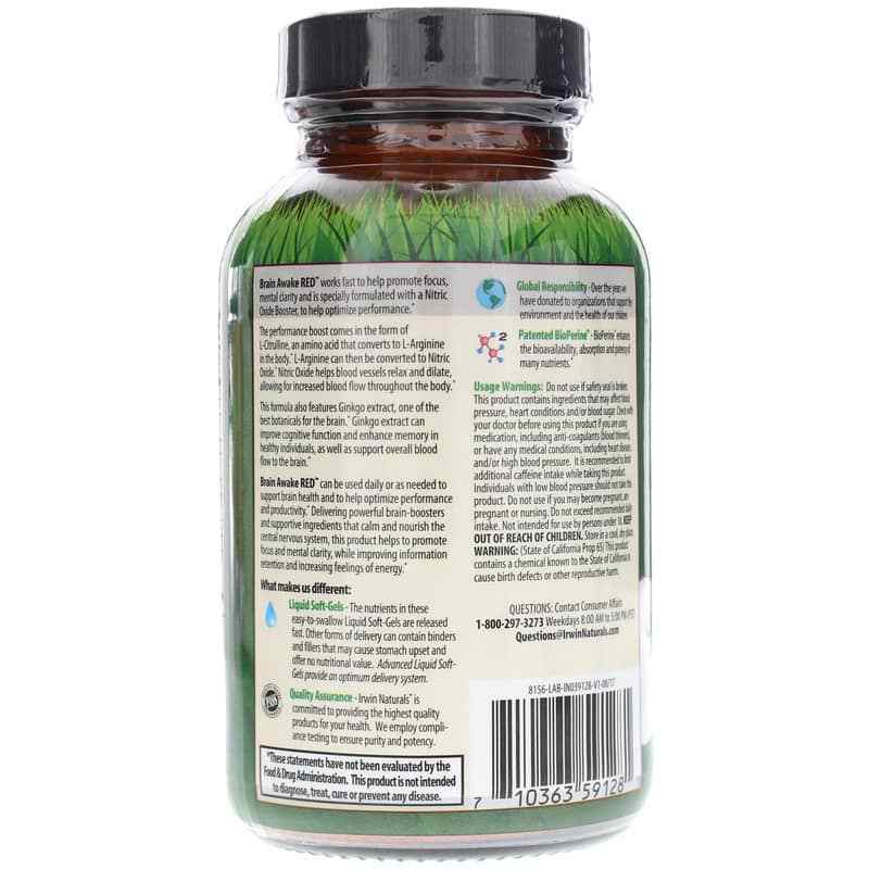 Brain Awake RED, Irwin Naturals – Natural Healthy Concepts