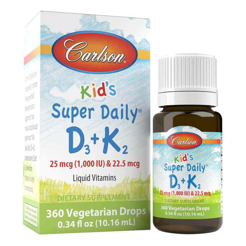 Kid's Super Daily D3 + K2, Carlson Labs – Natural Healthy Concepts