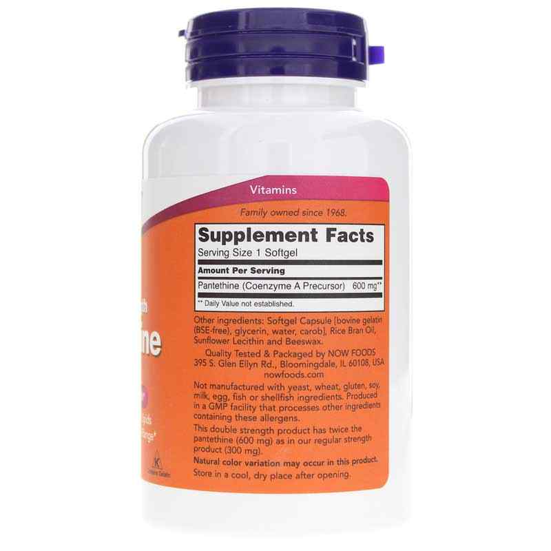 Pantethine 600 Mg Double Strength, NOW Foods – Natural Healthy Concepts