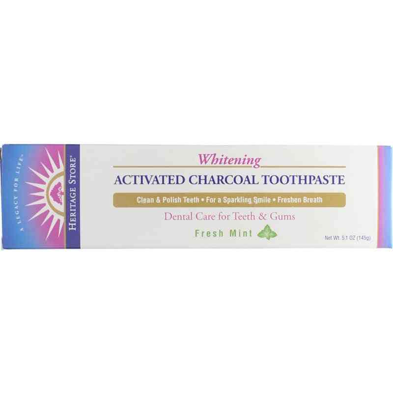 Activated Charcoal Toothpaste, Whitening Formula, Heritage Store