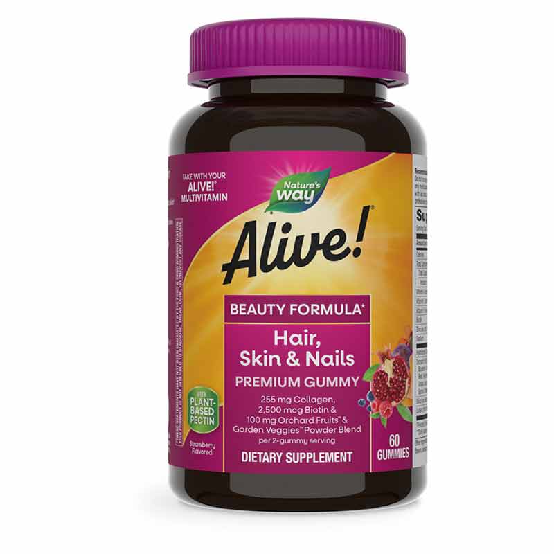 Alive Hair, Skin & Nails Gummies, Natures Way