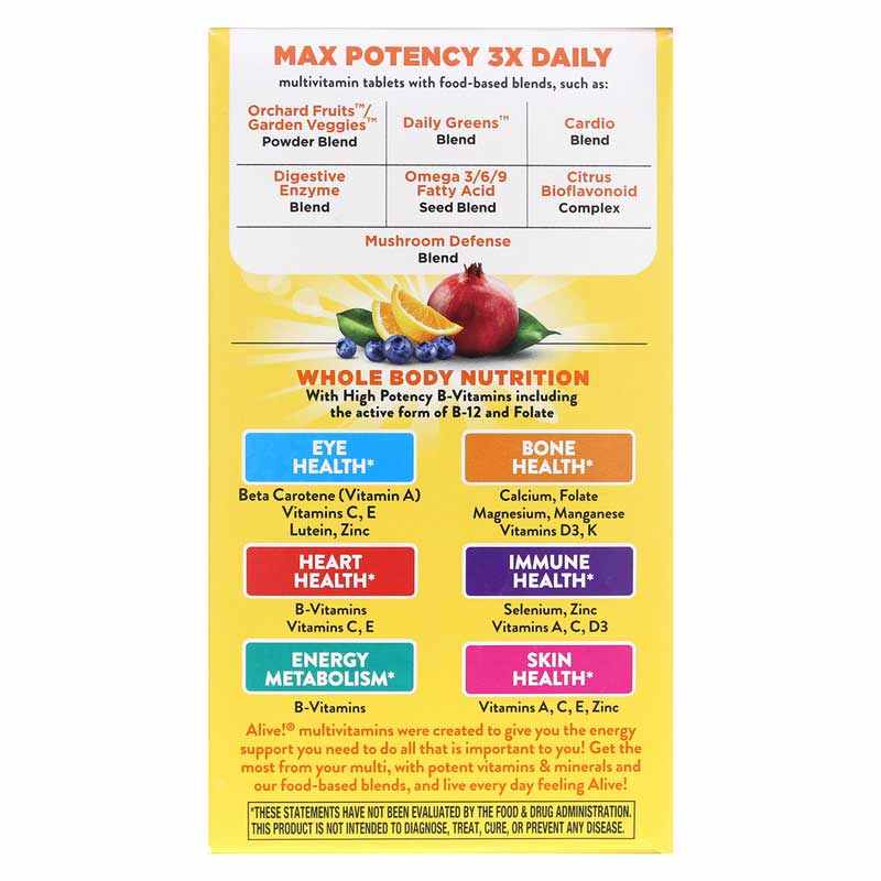 Alive Max3 Daily Multi-Vitamin Max Potency, Natures Way