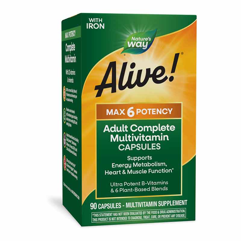 Alive! Max 6 Daily by Nature's Way is a multivitamin supplement that ...