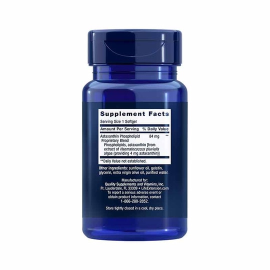 Astaxanthin 4 Mg with Phospholipids, Life Extension Astaxanthin 4 Mg with Phospholipids, Life Extension