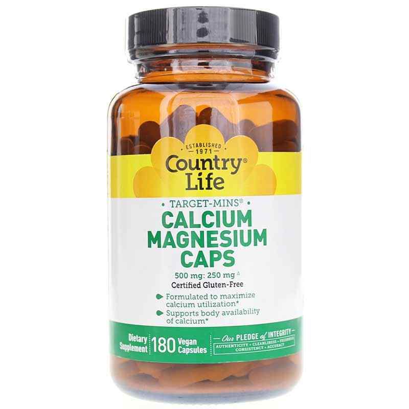 Calcium Magnesium Caps 500 Mg:250 Mg, Country Life