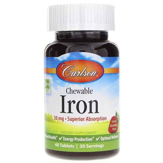 Chewable Iron Strawberry, Carlson Labs