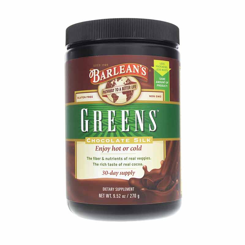 Chocolate Silk Greens Powder, Barleans Organic Oils