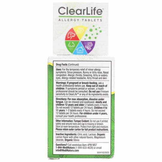 ClearLife Extra Strength Allergy Tablets, Medinatura