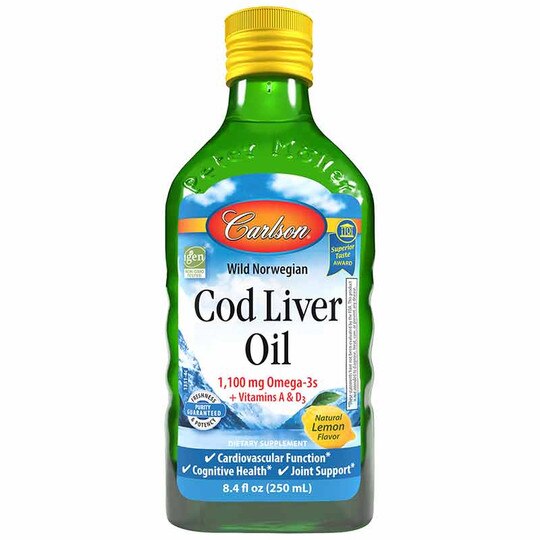 Cod Liver Oil 1100 Mg Omega-3s Liquid, Carlson Labs