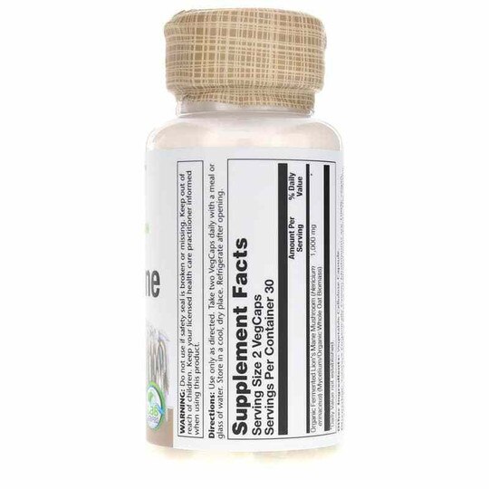 Fermented Lion's Mane 500 Mg, Organically Grown Formula, Solaray Fermented Lion's Mane 500 Mg, Organically Grown Formula, Solaray