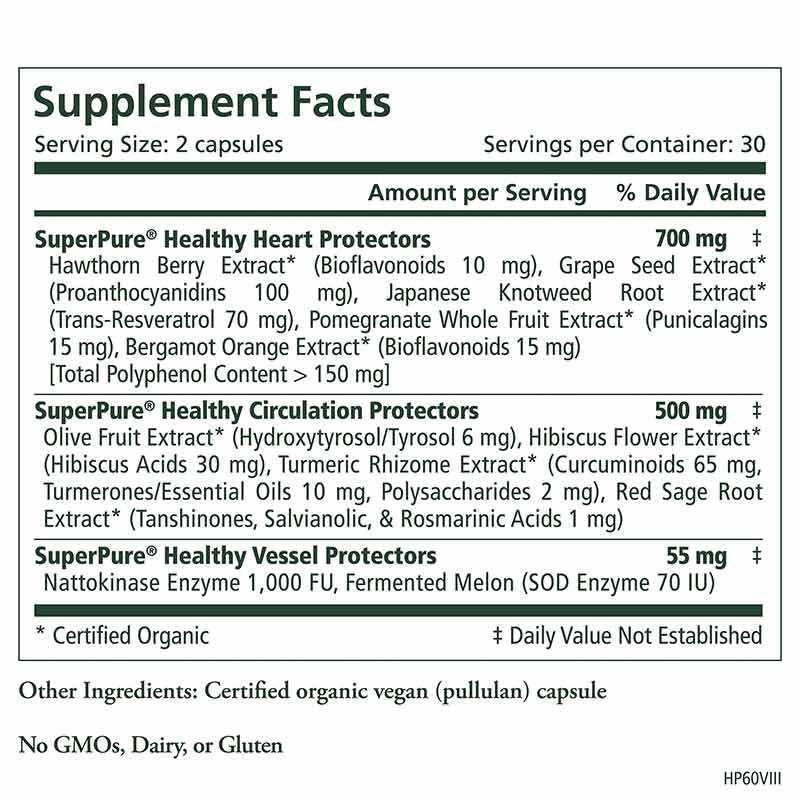 Heart Protector from Pure Synergy is an organic dietary supplement that ...