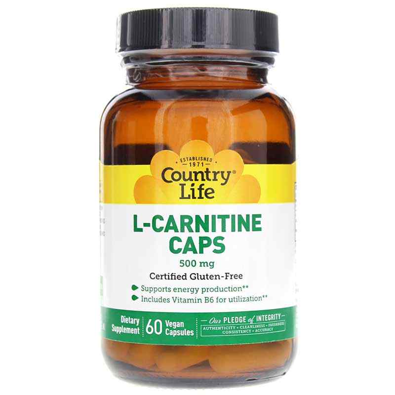 L-Carnitine Caps 500 Mg, Country Life