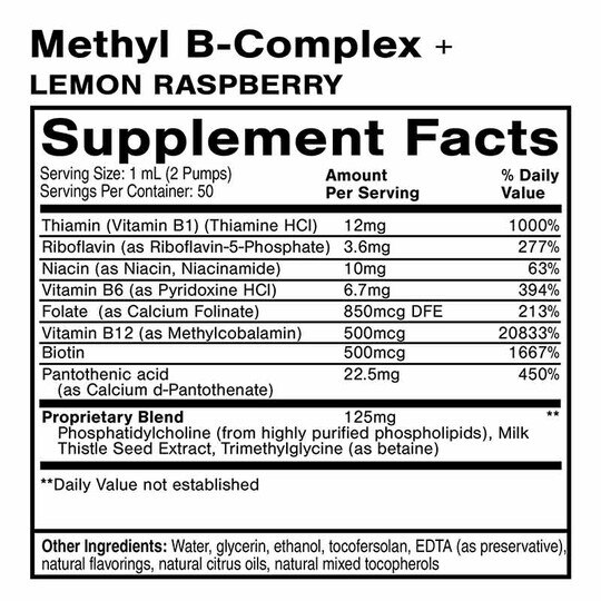 Methyl B-Complex Liposomal Lemon Raspberry, Quicksilver Scientific