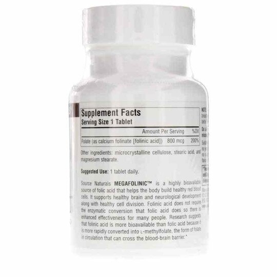 MegaFolinic 800 Mcg, Source Naturals