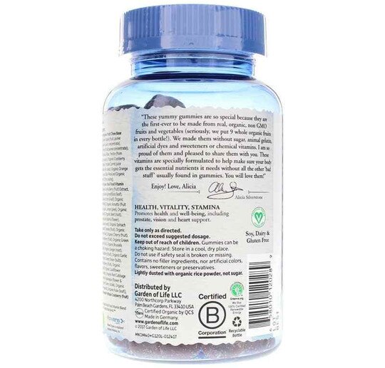 Men's Multi 40+ Whole Food Multivitamin Gummies, Garden of Life mykind ...