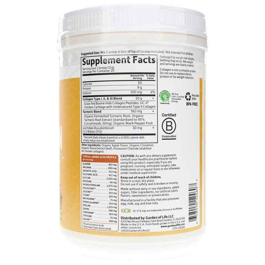 Multi-Sourced Collagen Turmeric Powder, Garden of Life