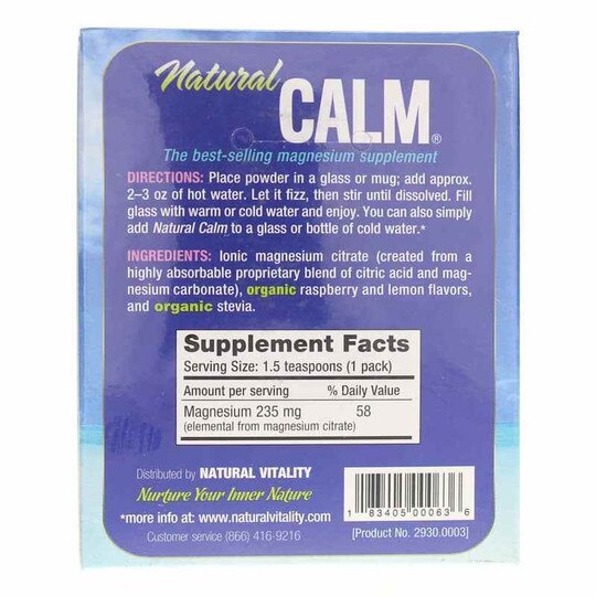 Natural Calm Packets, Natural Vitality