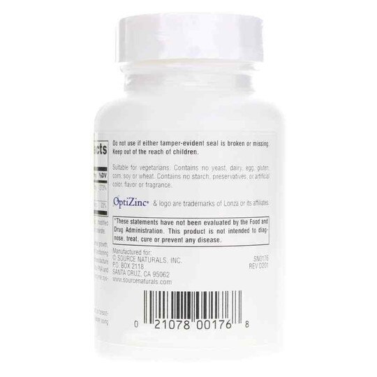 OptiZinc Zinc Methionine Sulfate Complex, Source Naturals