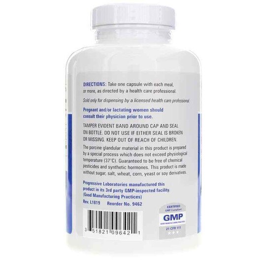 Pan 5X Raw Pancreas Enzyme, Progressive Labs