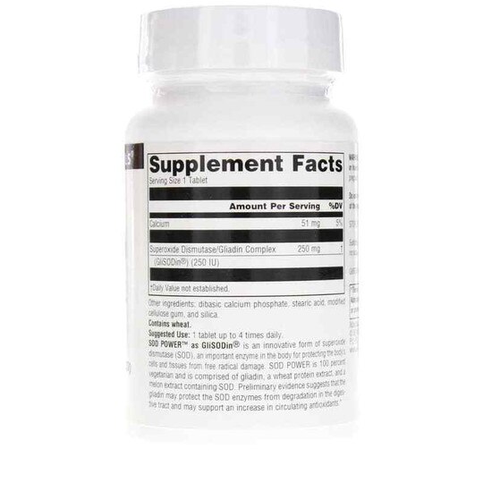 SOD Power 250 Mg Superoxide Dismutase, Source Naturals