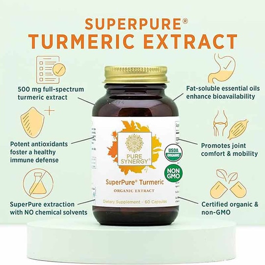Superpure Turmeric Organic Extract Capsules Pure Synergy