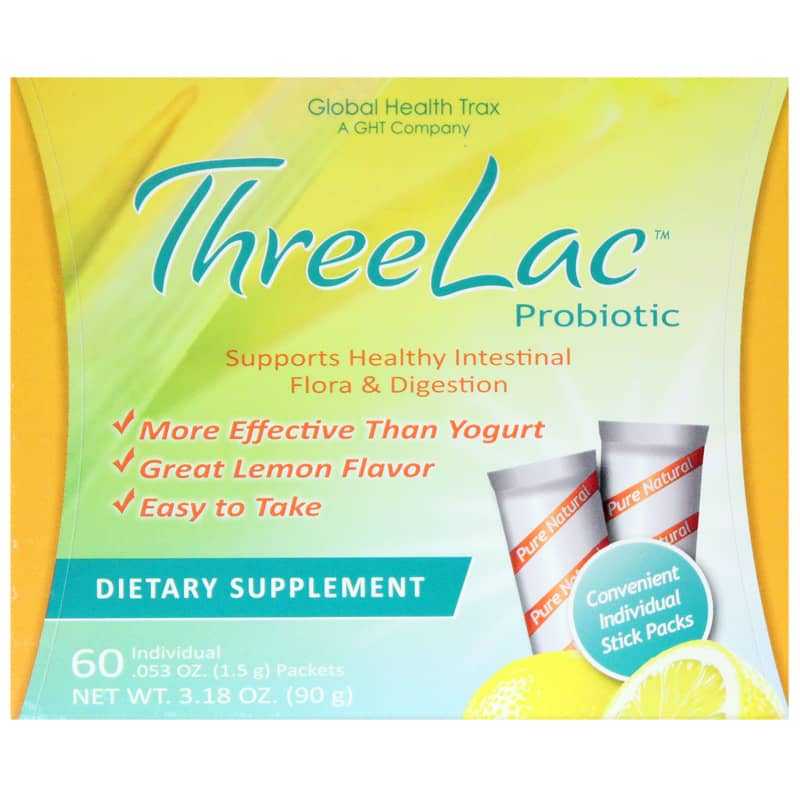 ThreeLac Probiotic Lemon Flavor, Global Health Trax