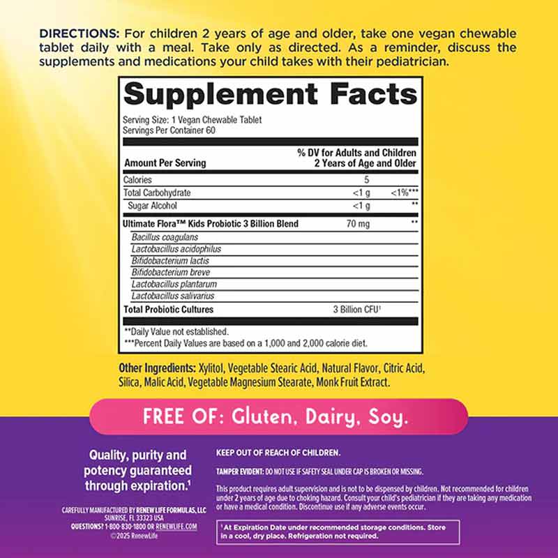 Ultimate Flora Kids Probiotic 3 Billion, Renew Life