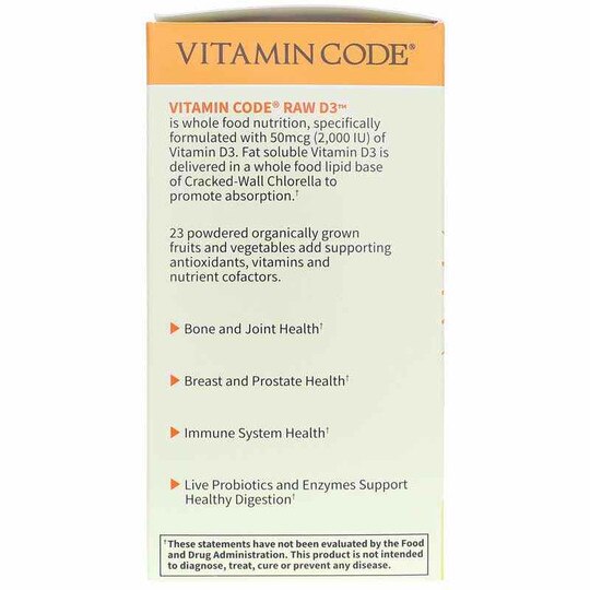 Vitamin Code Raw D3 2000 IU (50 Mcg), Garden of Life